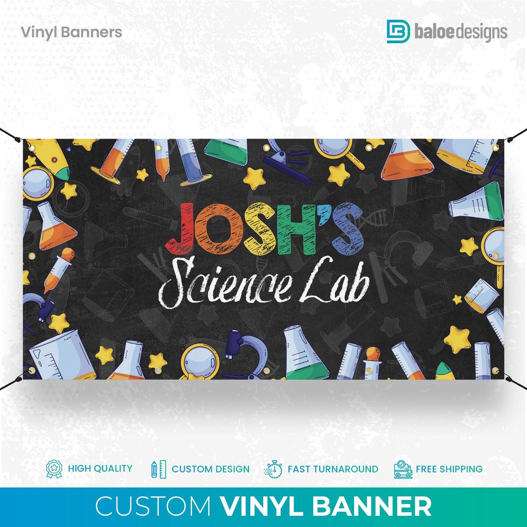 Custom Science Birthday Banner, Science Birthday Party Decorations ...