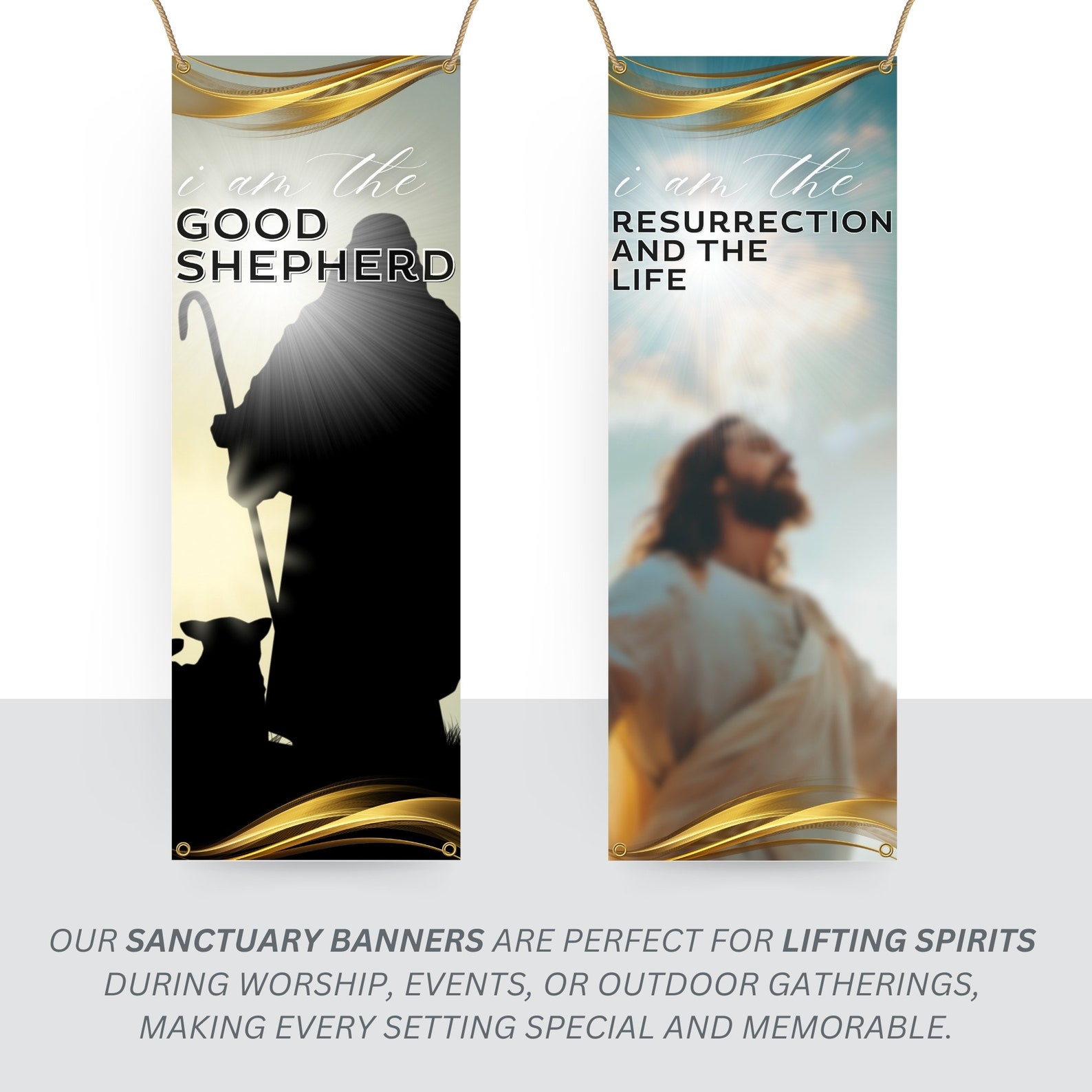 Scripture Sanctuary Banners, Set of 4 Church Banners, Church Banner Set ...