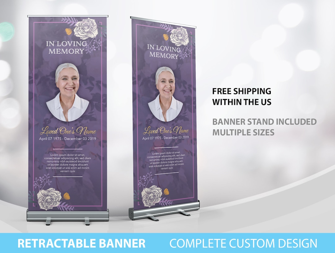 Retractable Banner Memorial Sign in Loving Memory Funeral - Etsy