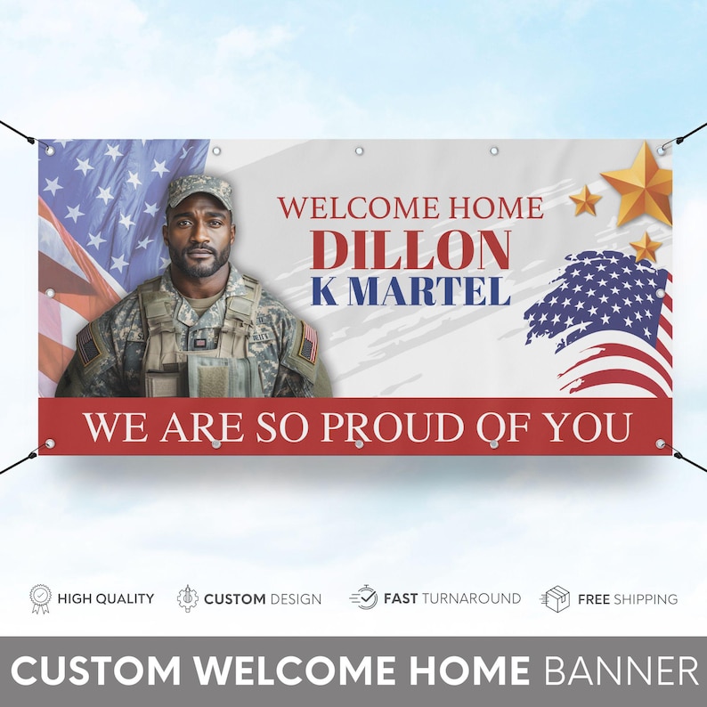 Welcome Home Military Banner, Custom Military Banner, Deployment ...
