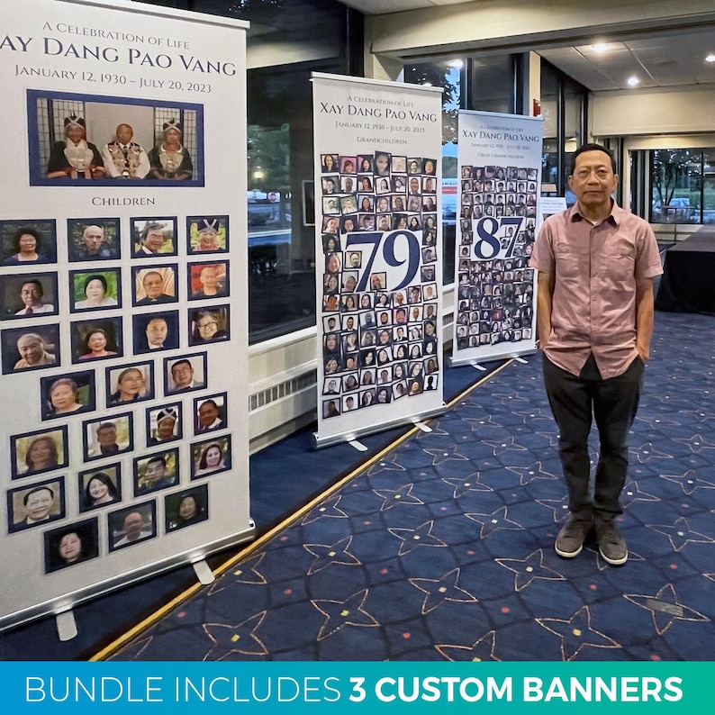 COMBO BANNER SET, 3 Retractable Banners, Custom Banners, Birthday ...