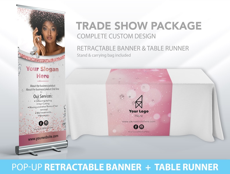 Custom Retractable Banner Table Runner Pop up Shop Pop up - Etsy