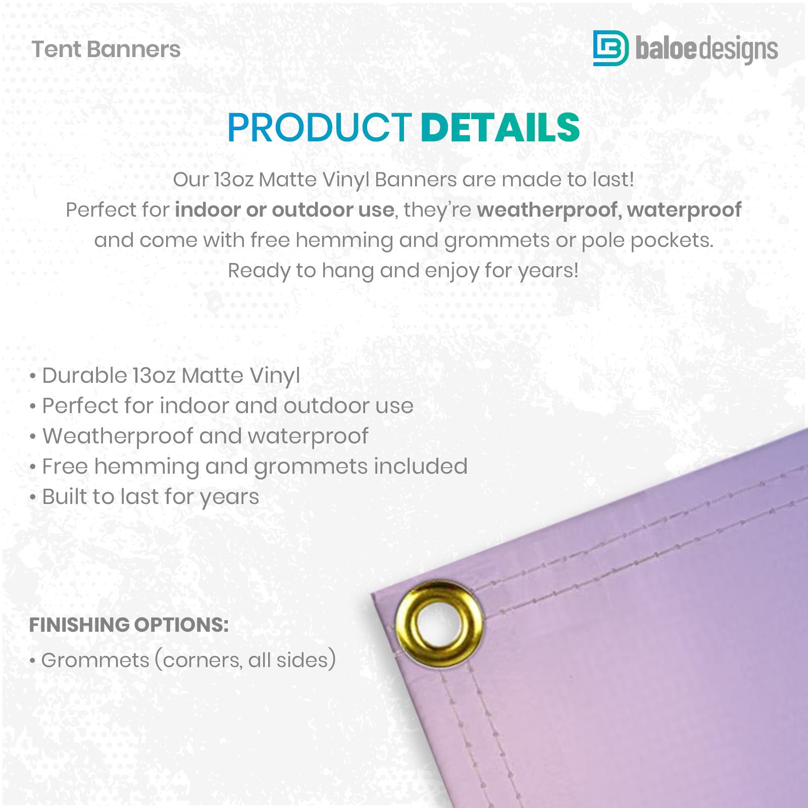 Custom Tent Banners, Vendor Canopy Tent Banners & Table Runner Set ...