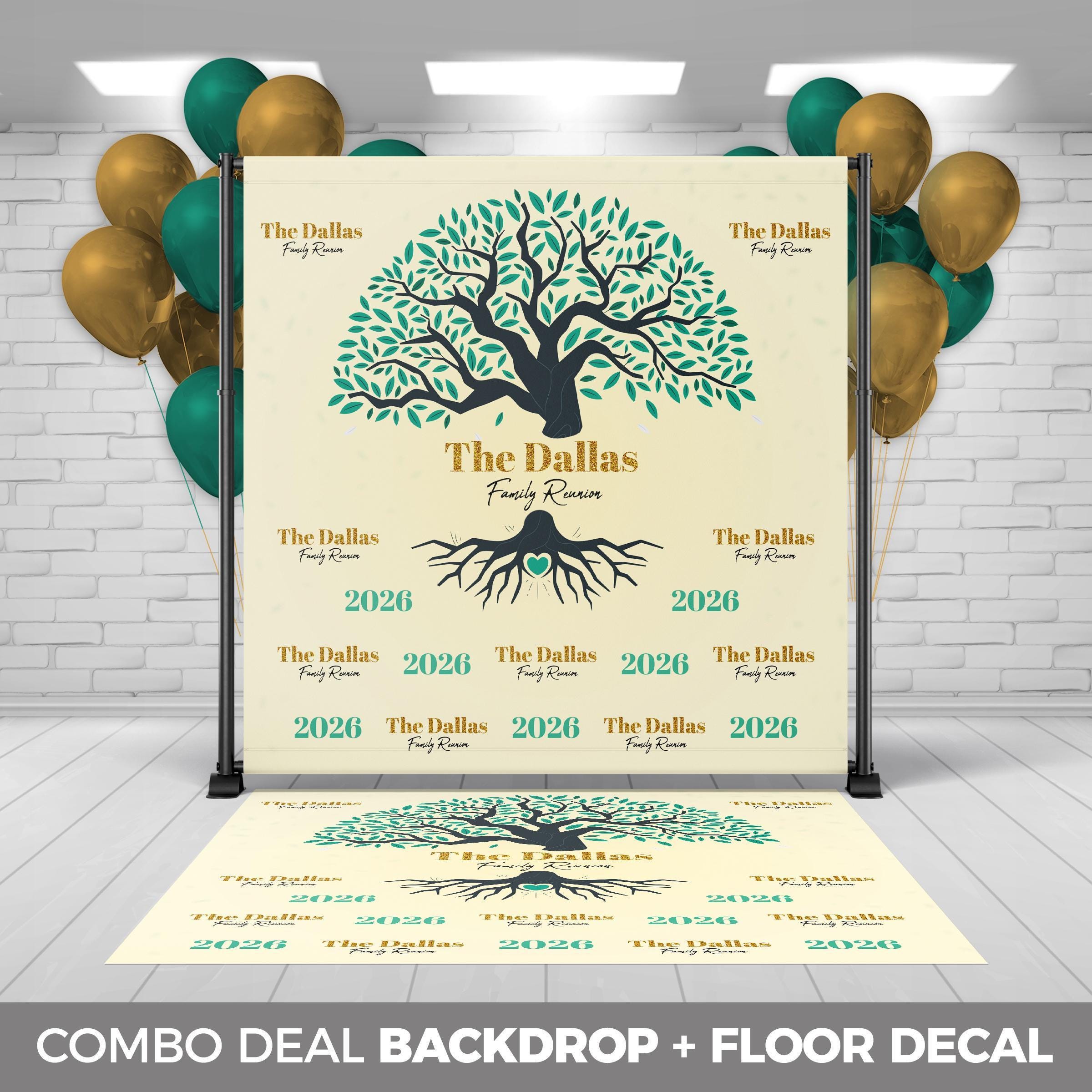 Backdrop + Floor Decal, Family Reunion, Custom Family Tree Backdrop ...