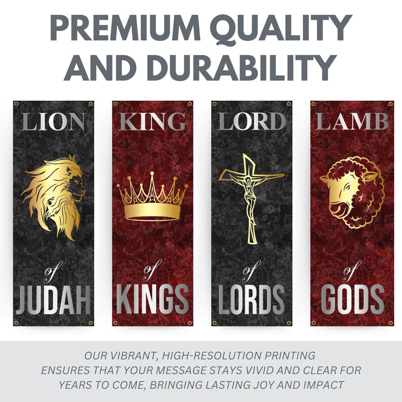 Set of 4 Church Banners, Sanctuary Banners, Mission Worship, Church ...