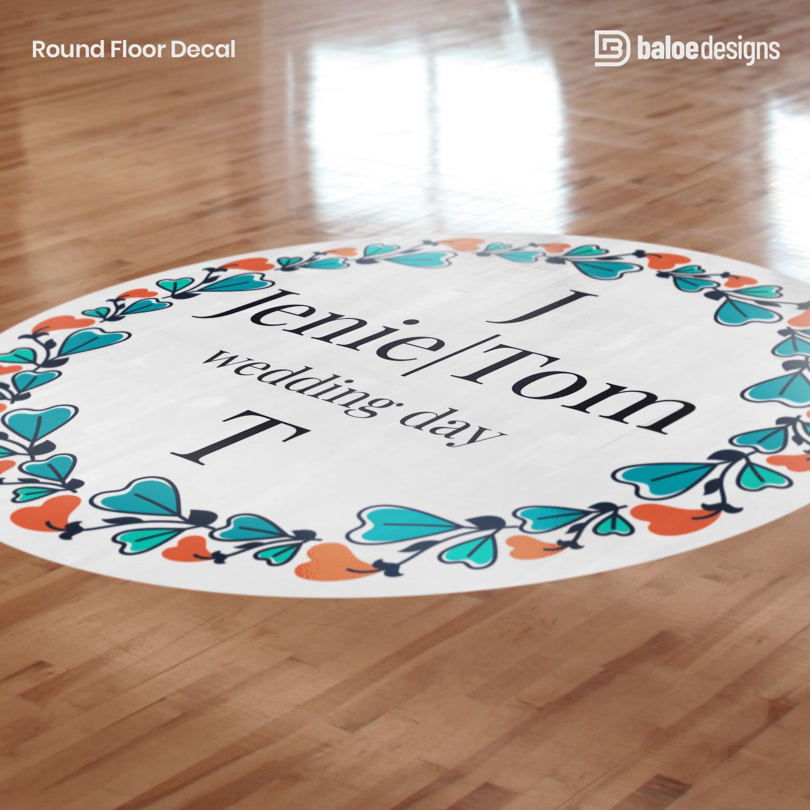 ROUND Circle Floor Decals, Logo Round Floor Decal, Circular Printed ...