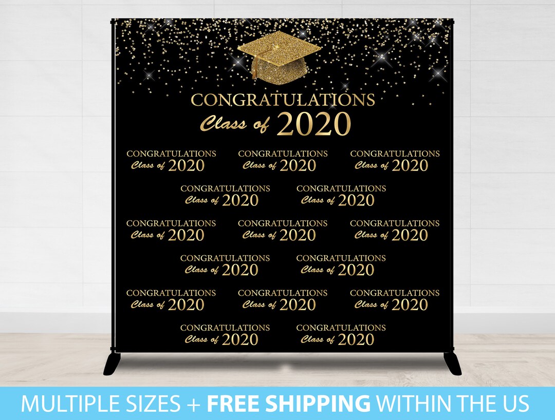 Graduation Backdrop Banner, Graduation Step and Repeat, Congrats Grad ...