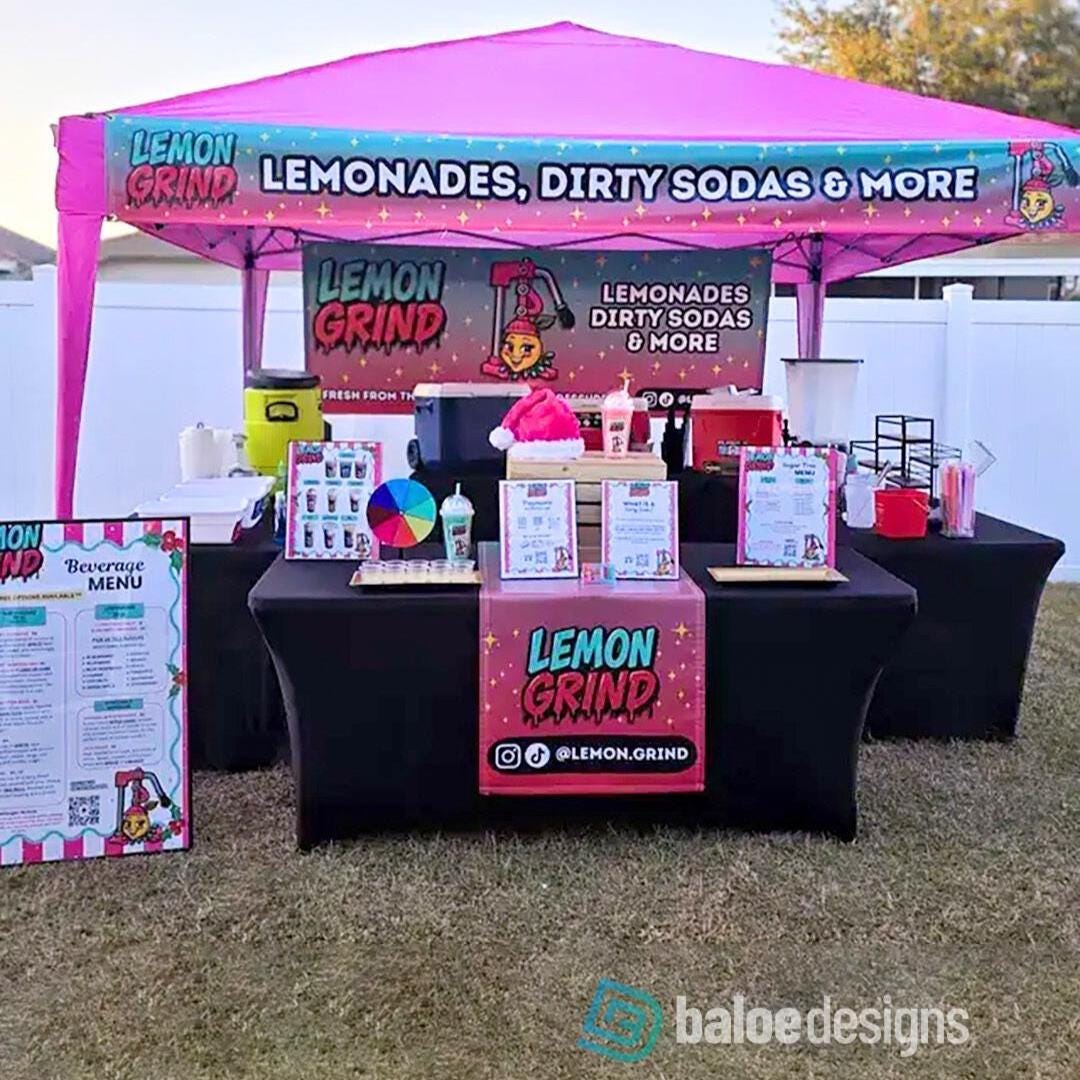 Custom Tent Banners, Vendor Canopy Tent Banners & Table Runner Set ...