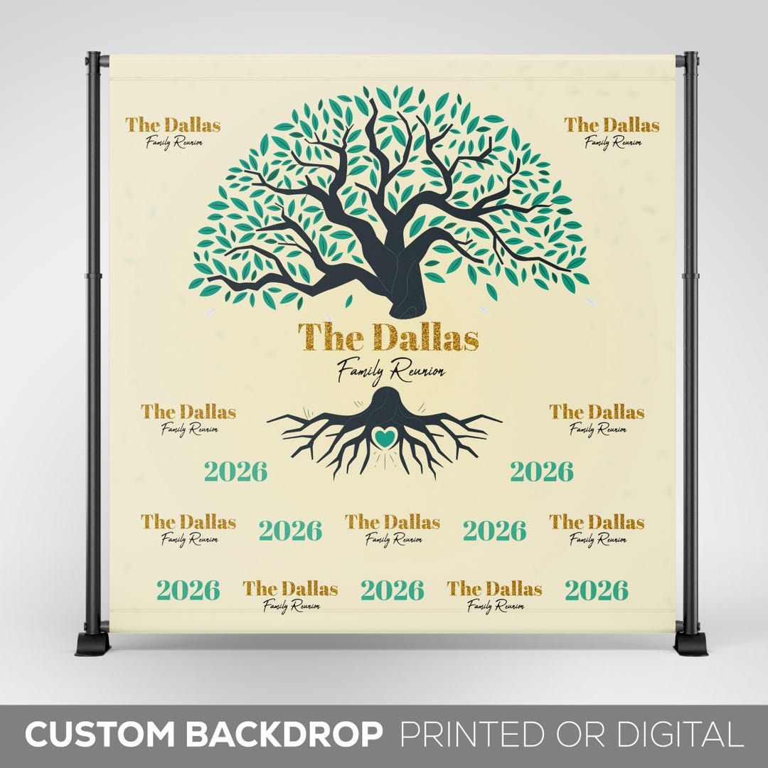 Family Reunion Backdrop, Custom Family Tree Backdrop Banner ...