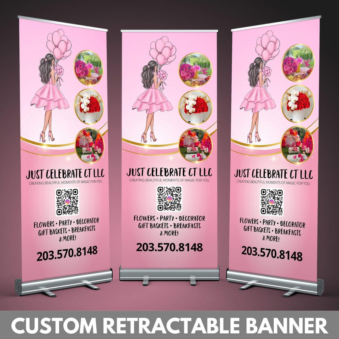 Retractable Banner, Custom Roll up Banner Stand, Personalized Pop up ...