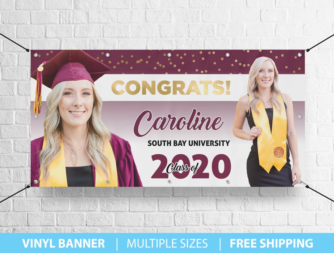 GRADUATION 2020 BANNER, Vinyl Banner, Graduation Backdrop, Drive by ...