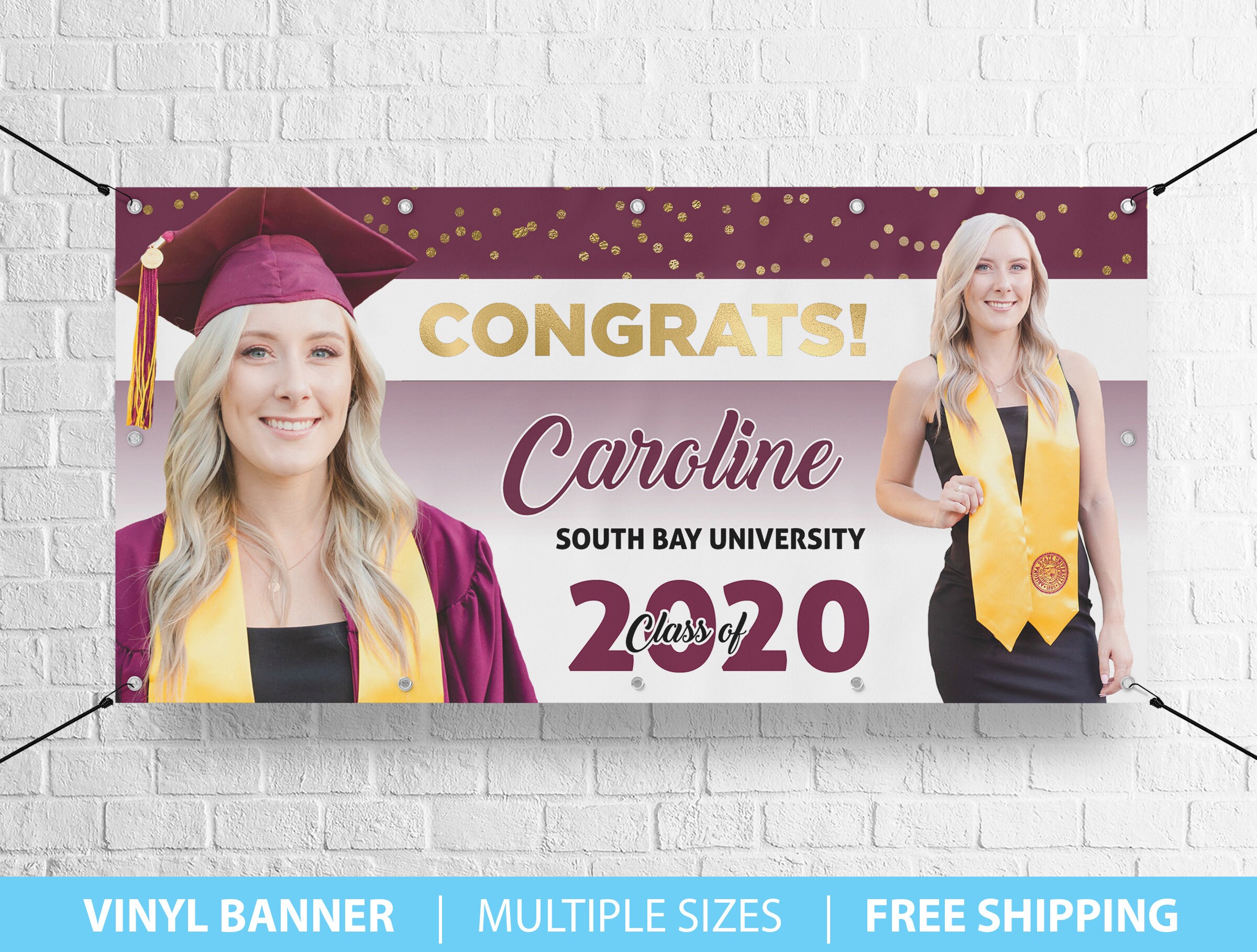 GRADUATION 2020 BANNER Vinyl Banner Graduation Backdrop | Etsy