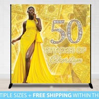 50th Birthday Backdrop Custom, Cheers to 50 Years Backdrop, 50 and ...