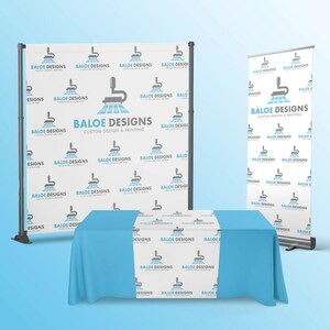 POP UP BUNDLE, Custom Retractable Banner, Backdrop, Table Runner, Pop ...