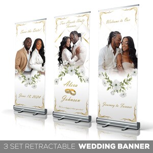 COMBO BANNER SET, 3 Retractable Banners, Custom Banners, Wedding ...