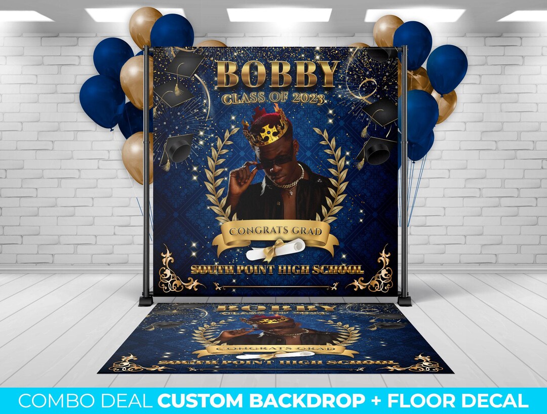 BACKDROP + FLOOR DECAL, Graduation Custom Backdrop and Matching Floor ...