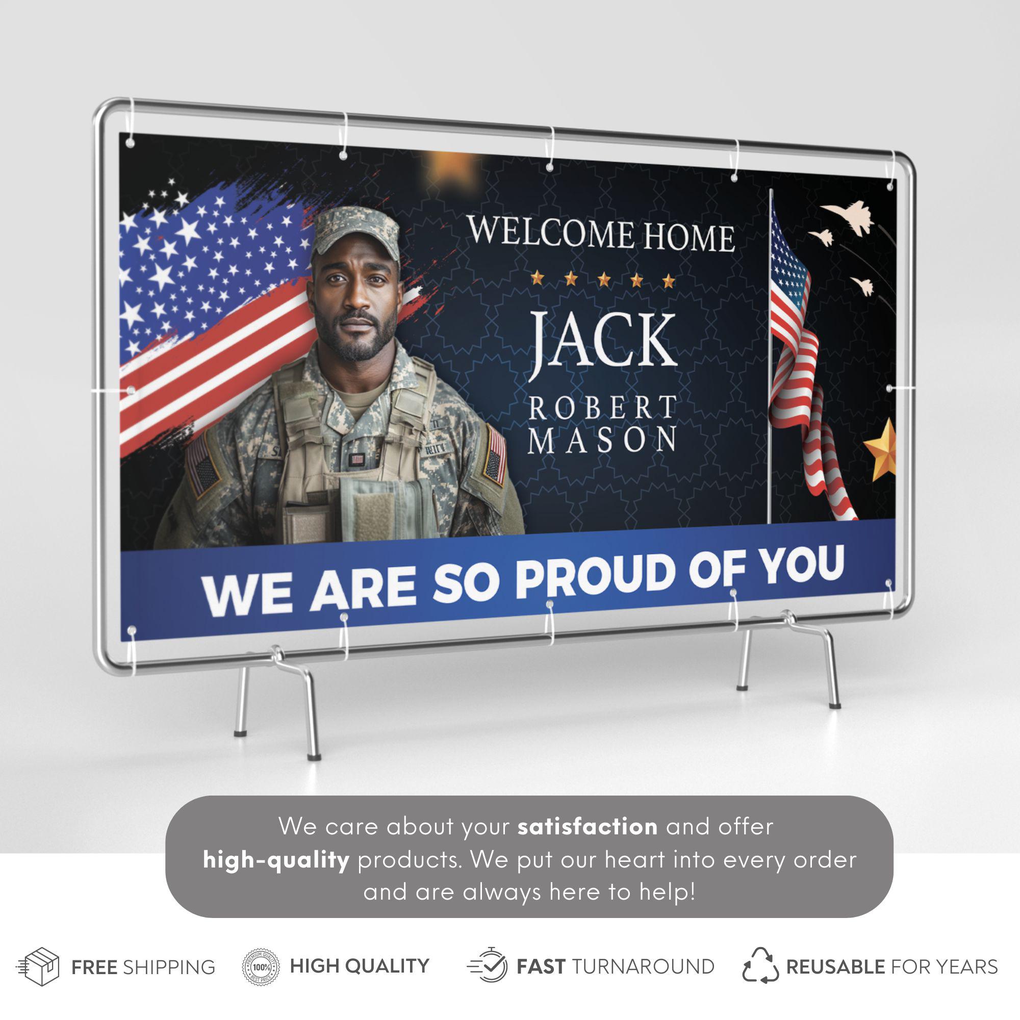 Welcome Home Military Banner, Custom Military Banner, Deployment ...