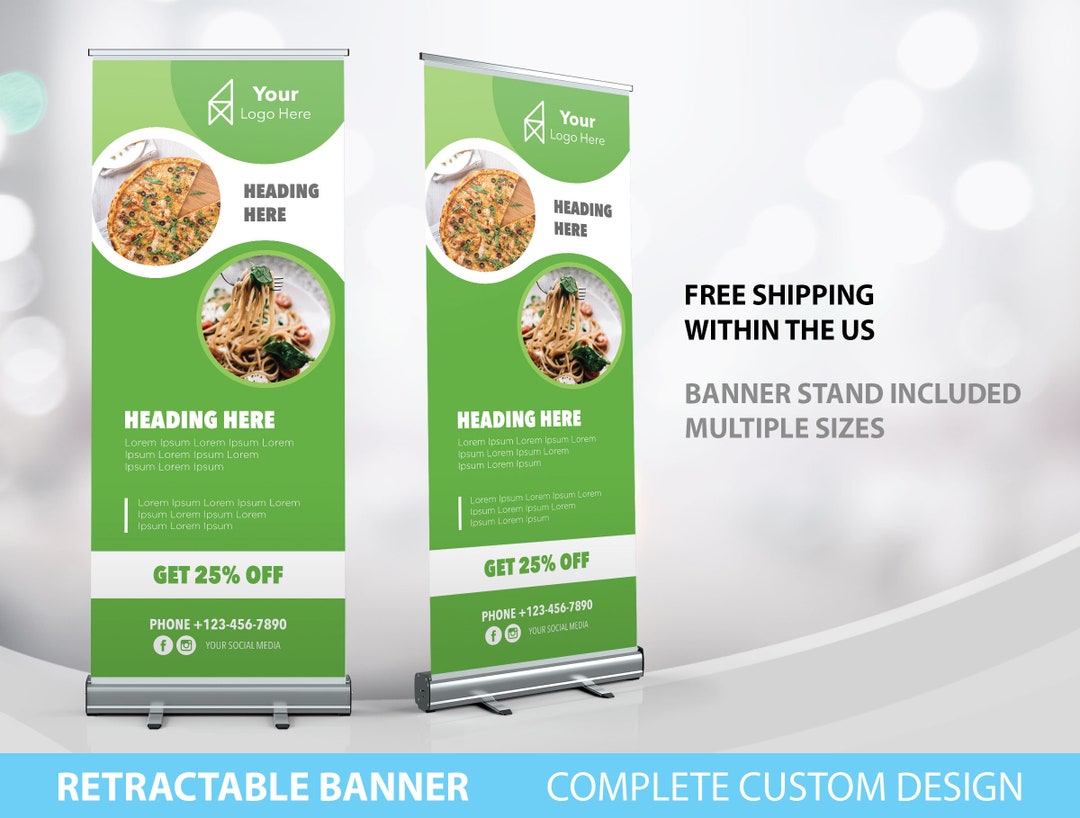 Retractable Banner, Restaurant Banner, Restaurant Food Display Sign ...