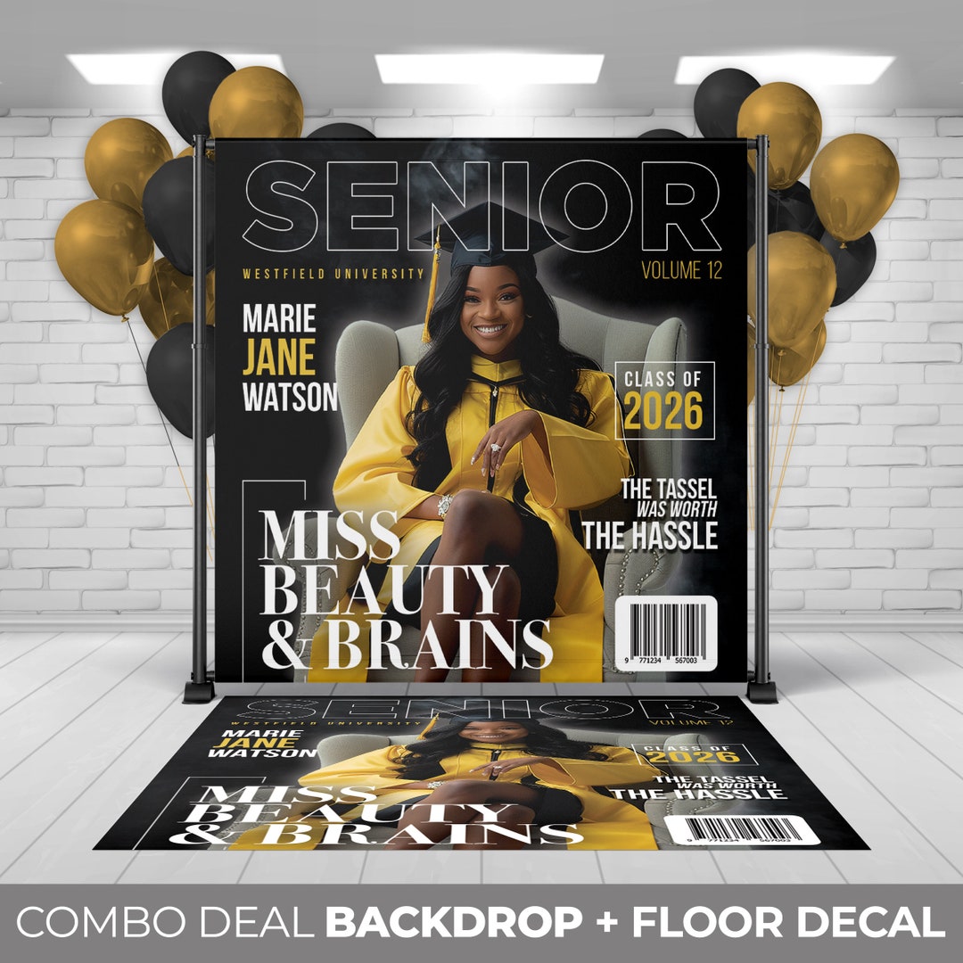 Backdrop Floor Decal, Custom Magazine Graduation Banner Floor Decal ...