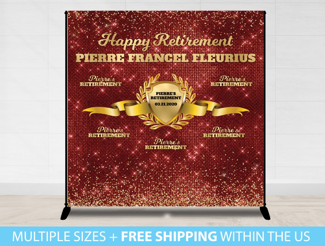 Retirement Backdrop Banner, Retirement Party Step and Repeat Backdrop ...