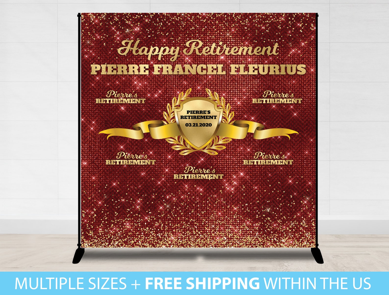 Retirement Backdrop Banner Retirement Party Step and Repeat | Etsy