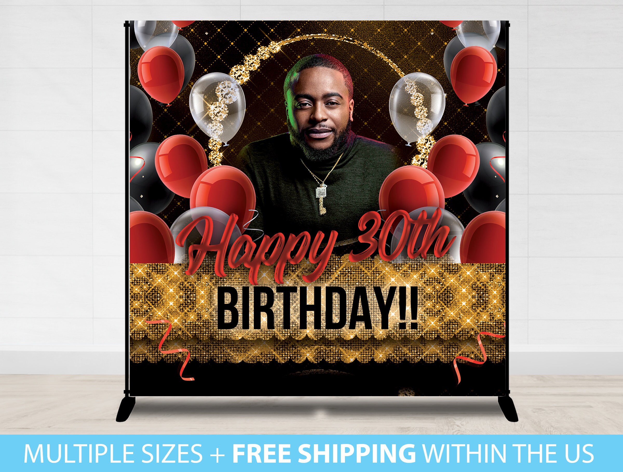 Custom Photo Birthday Backdrop Party Sparkle Birthday Party - Etsy