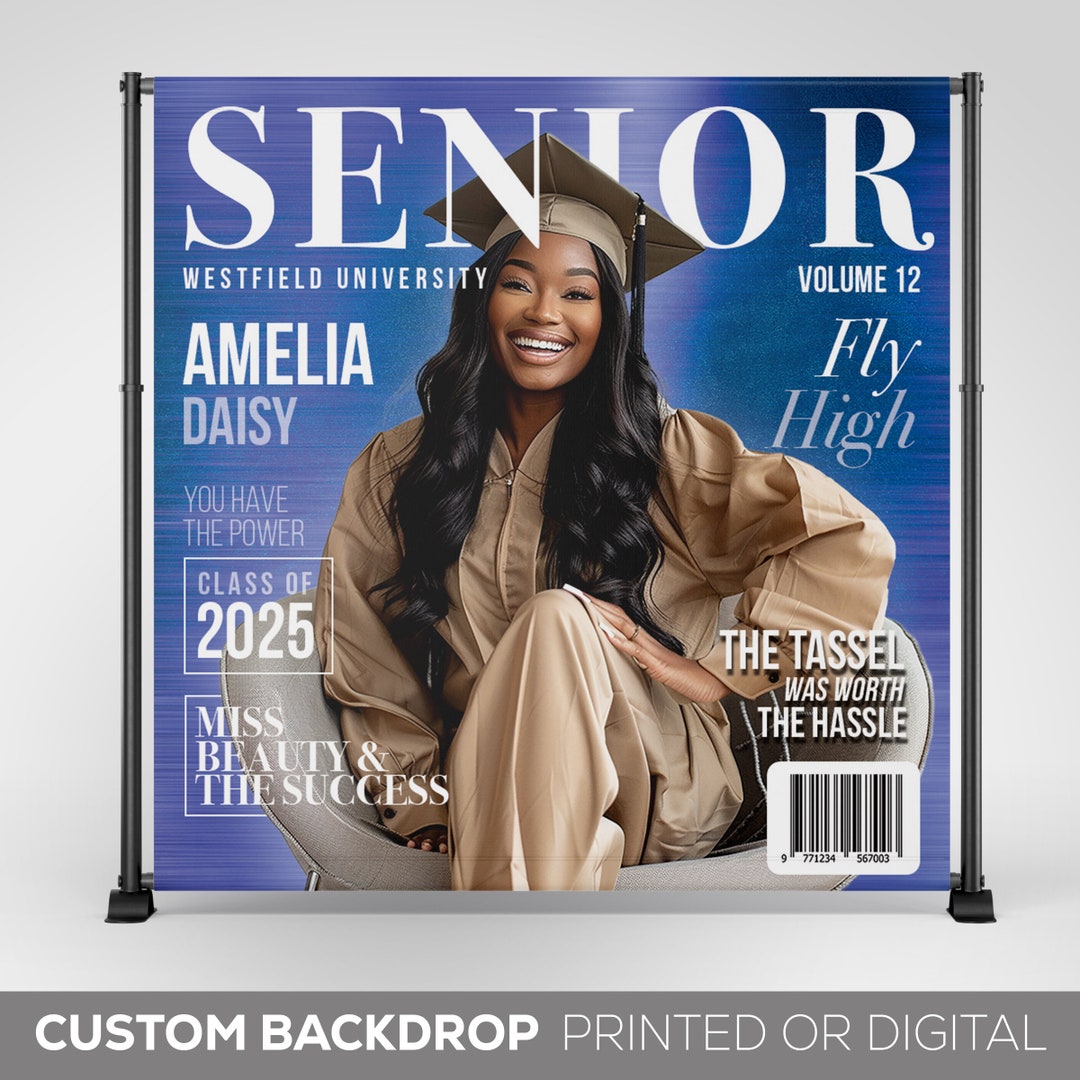 Graduation Backdrop, Custom Magazine Backdrop Banner, Personalized ...