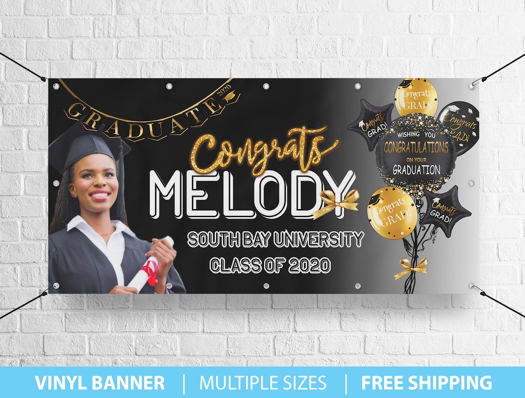 GRADUATION 2020 BANNER, Vinyl Banner, Graduation Backdrop, Drive by ...