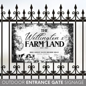 Custom Outdoor Entrance Sign, Gate Entrance Address Sign, House Plaque ...