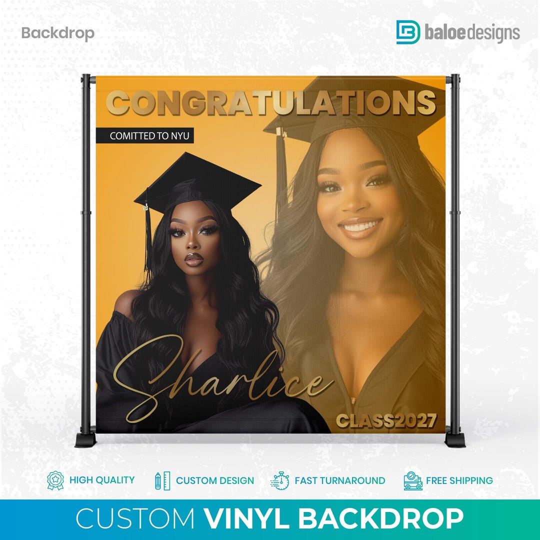 Graduation Backdrop, Custom Magazine Backdrop Banner, Personalized ...