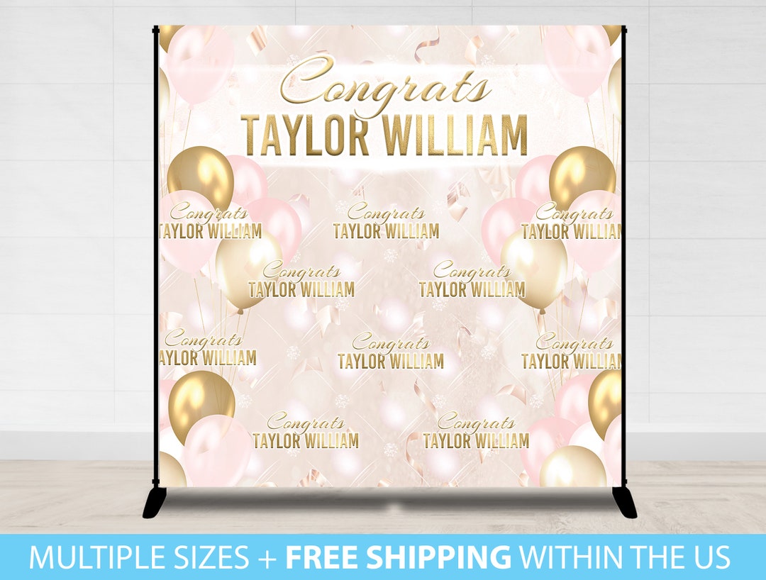 Graduation Backdrop Banner, Graduation Step and Repeat, Congrats Grad ...