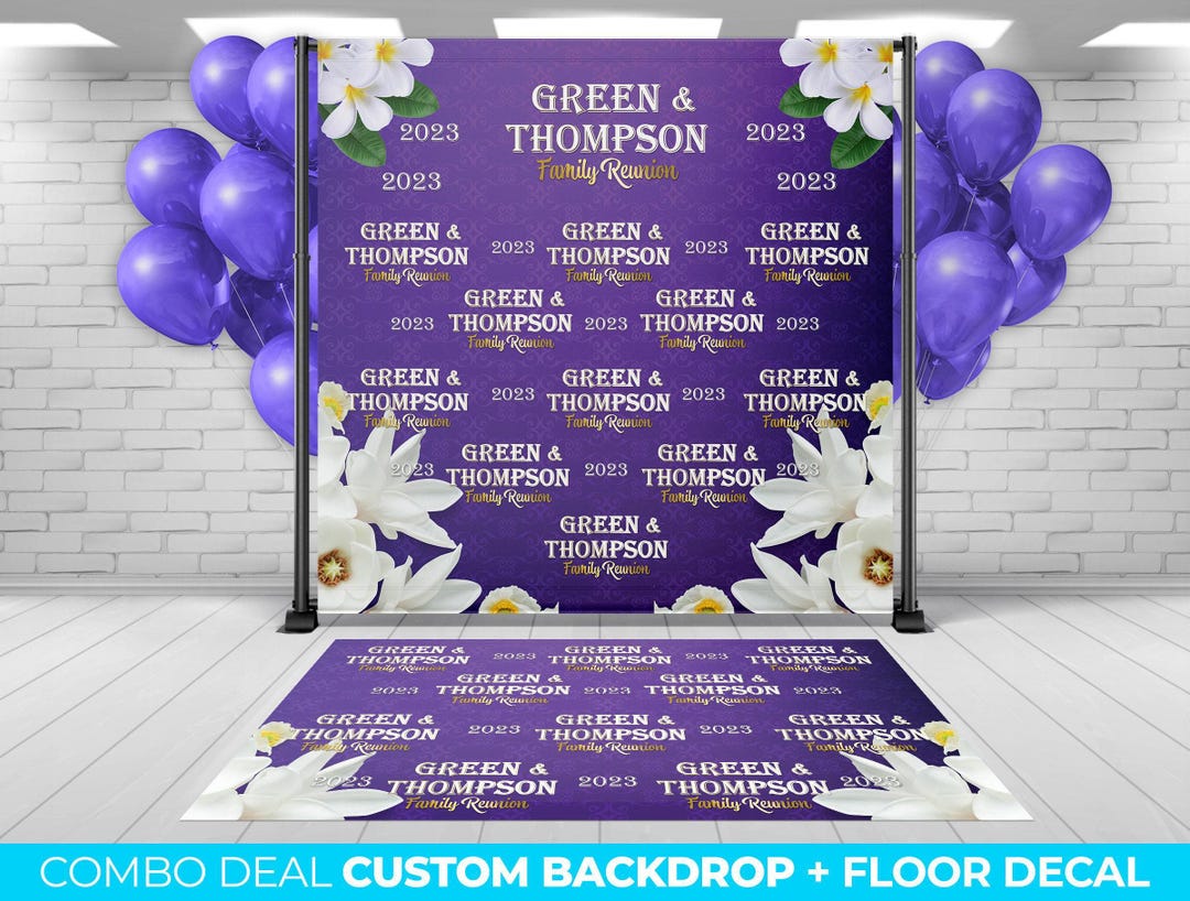 BACKDROP + FLOOR DECAL, Family Reunion Backdrop and Floor Decal, Family ...