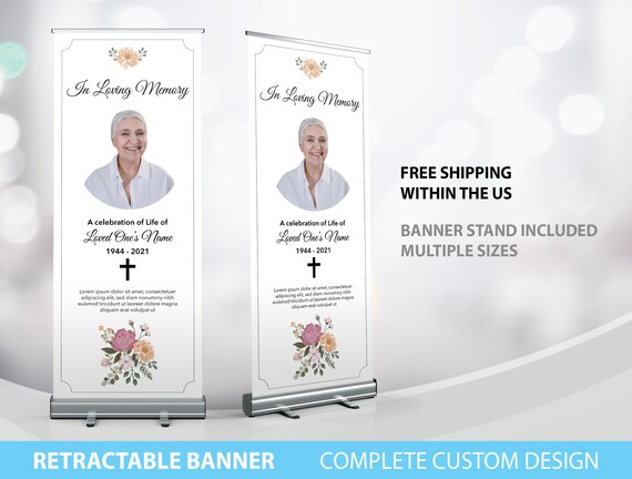 Retractable Banner Memorial Sign In Loving Memory Funeral | Etsy