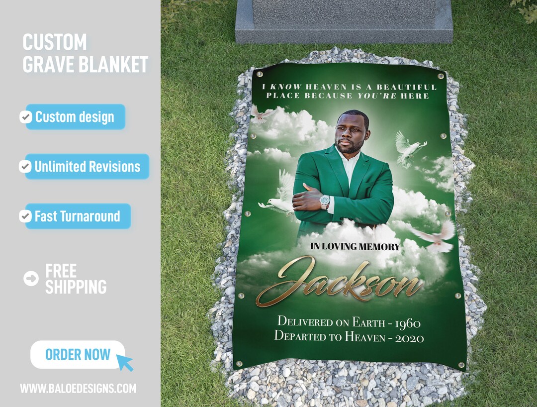 Custom Grave Blanket, Custom Memorial Grave Blanket, in Loving Memory ...