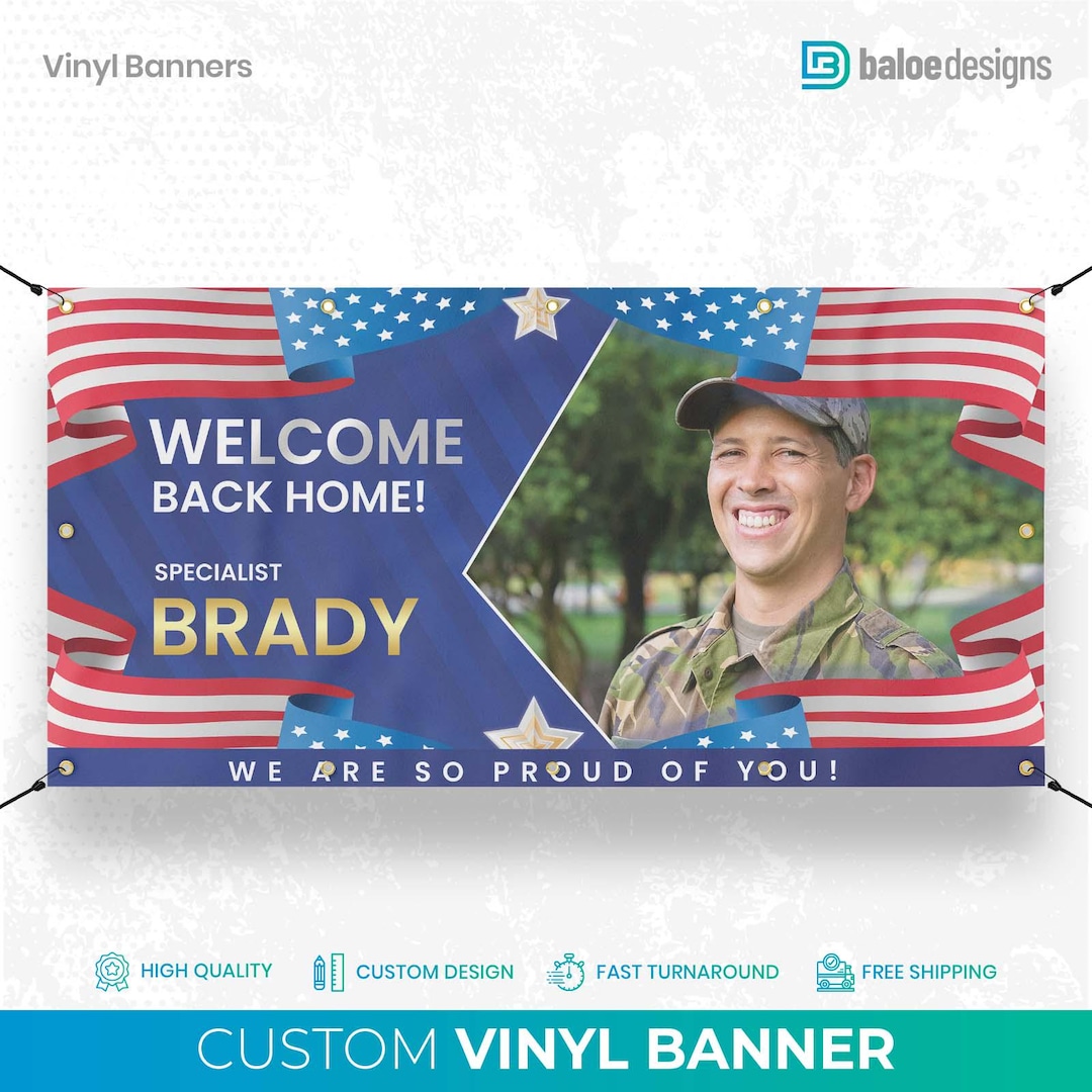 Welcome Home Military Banner, Custom Military Banner, Deployment ...
