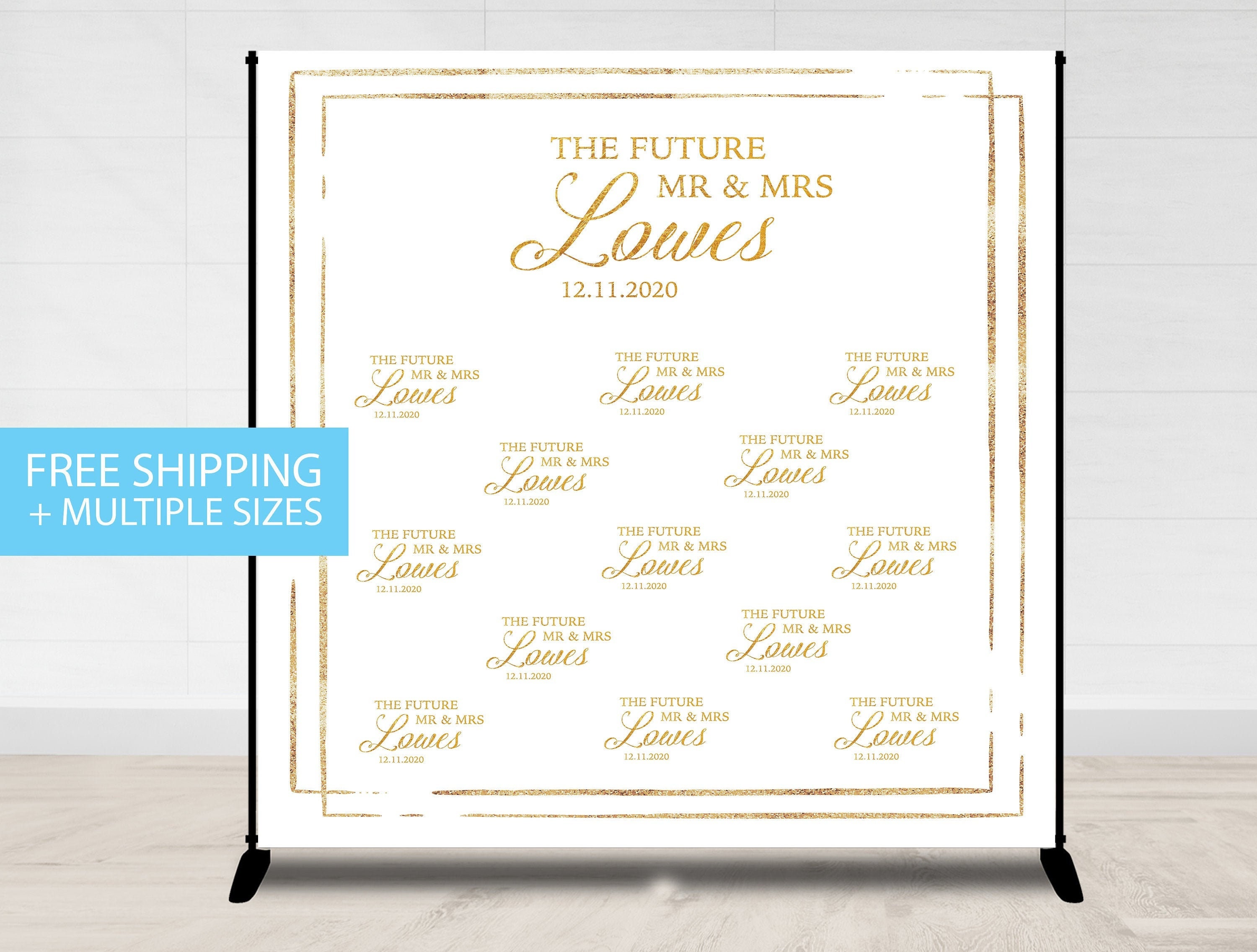 Step and Repeat Wedding Photo Backdrop Gold Simple Classic - Etsy