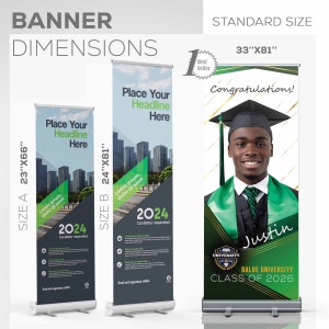 Graduation Banner, Prom Banner, Custom Retractable Banner, Roll up ...
