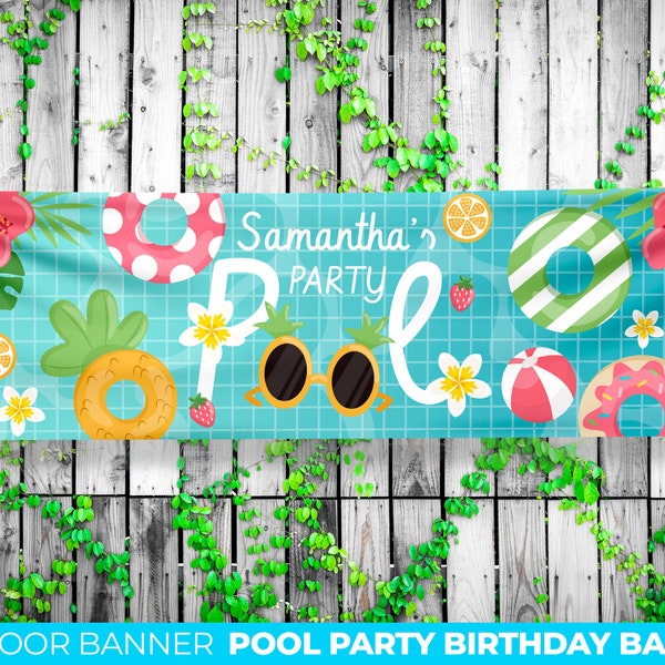 Pool Party Banner - Etsy