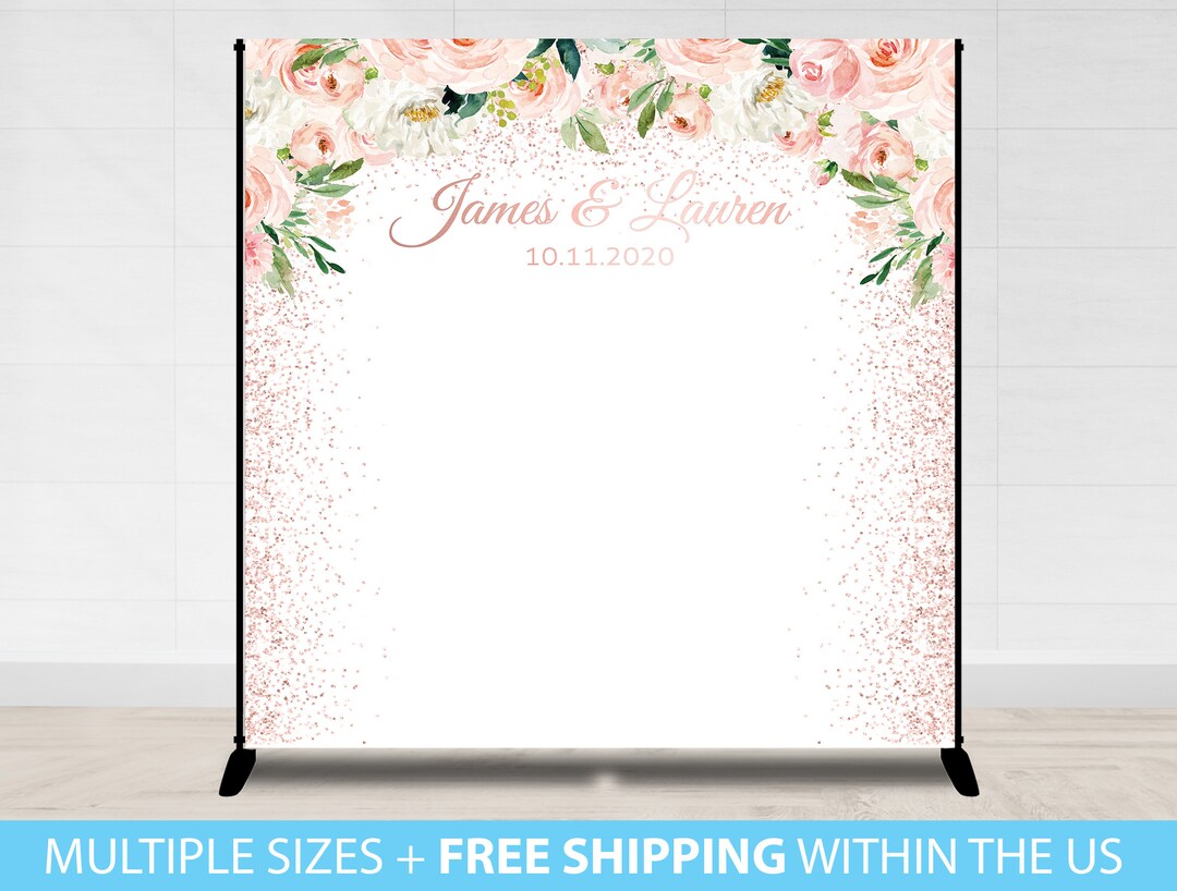Step and Repeat, Wedding Backdrop Banner, Wedding Backdrop, Rose Gold ...