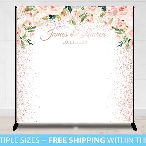 Step and Repeat Wedding Photo Backdrop Gold Floral Burgundy - Etsy