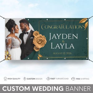 Custom Wedding Banner, Wedding Backdrop Decor, Welcome Sign Married ...