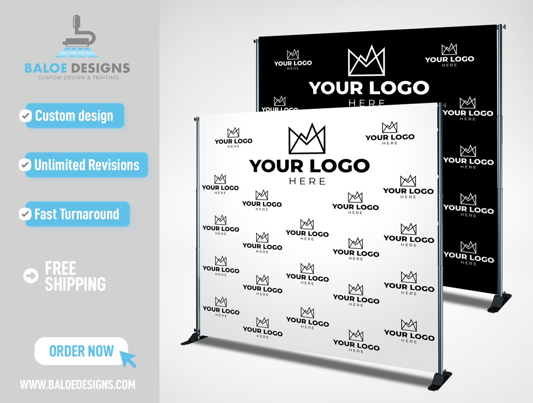Custom Logo Backdrop Banner, Step and Repeat Business Event Backdrop ...