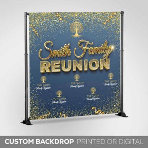 Backdrop + Floor Decal, Family Reunion, Custom Family Tree Backdrop ...