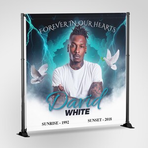 Memorial Backdrop, in Loving Memory Banner, Repass Backdrop, Funeral ...