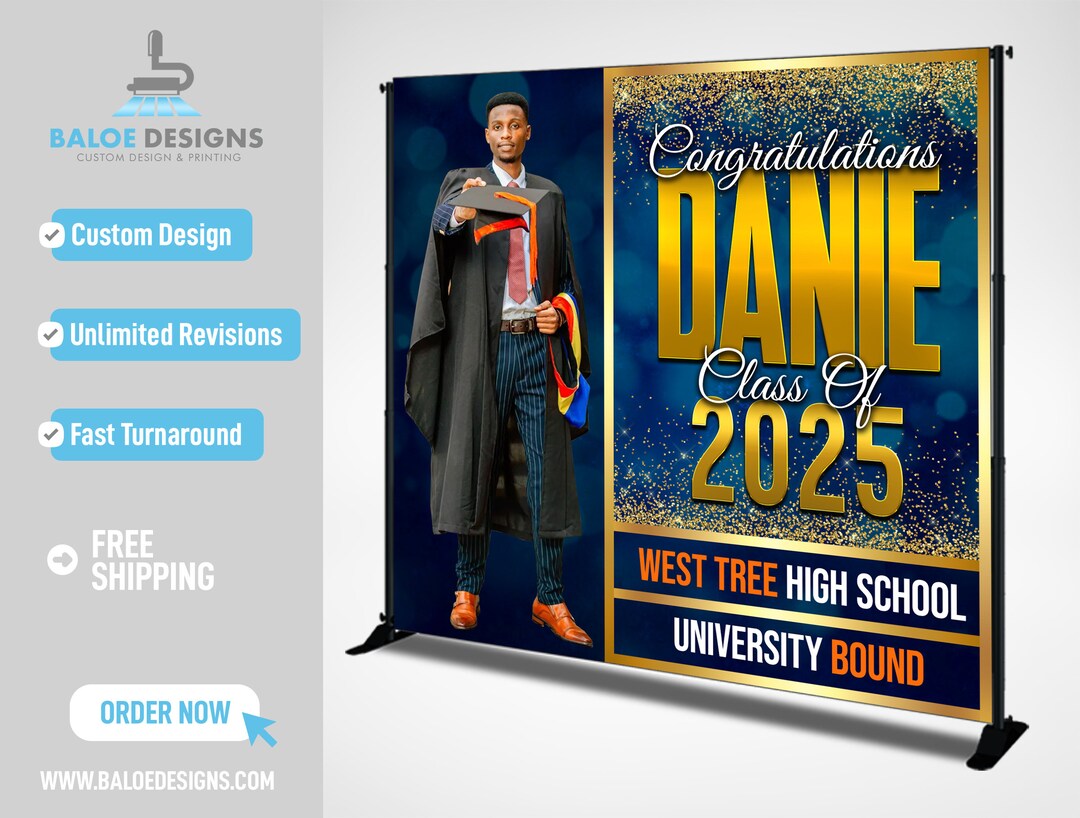 Graduation Backdrop, Graduation Banner, Graduation Party, Prom Backdrop ...