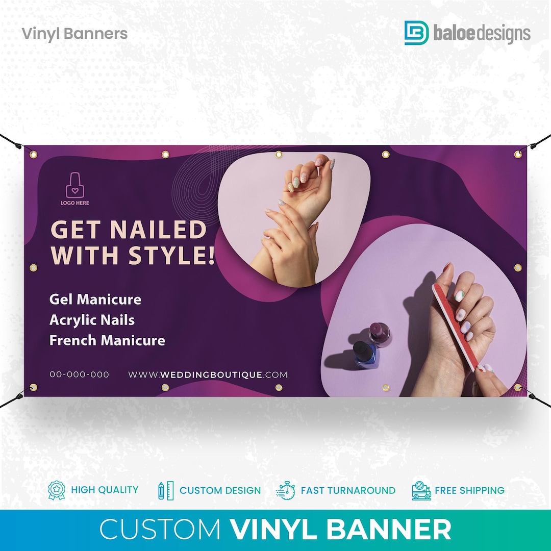 Custom Nail Art Banner, Nail Salon Outdoor Advertising Banner Sign ...