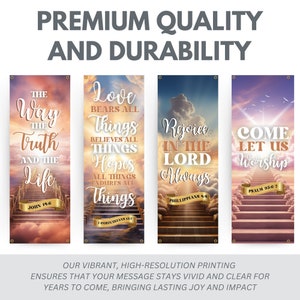 Scripture Sanctuary Banners, Set of 4 Church Banners, Church Banner Set ...