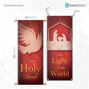 Set of 4 Church Banners, Church Banner Set, Sanctuary Banners, Mission ...