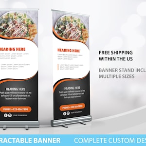Retractable Banner, Restaurant Banner, Restaurant Food Display Sign ...
