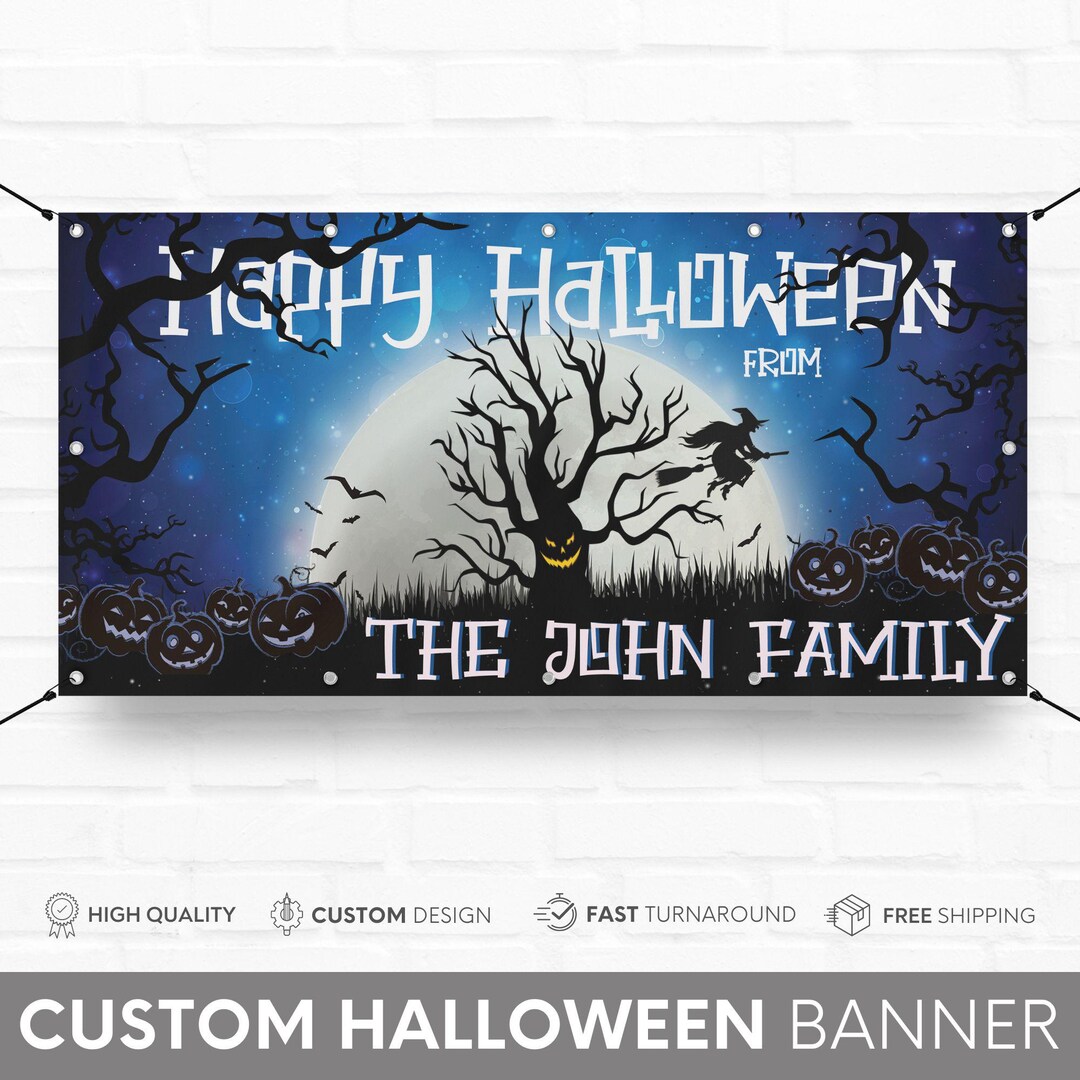Halloween Trick or Treat Vinyl Banner, Halloween Trunk or Treat Banner ...